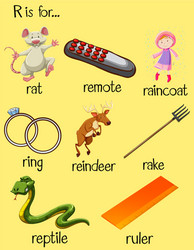 Many words begin with letter r Royalty Free Vector Image