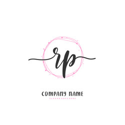R p rp initial handwriting and signature logo Vector Image