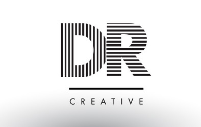 Creative white letters dr d r logo with leading Vector Image