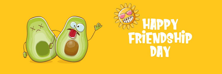 Happy friendship day cartoon comic horizontal Vector Image