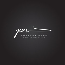 Initial signature logo for letter pr Royalty Free Vector