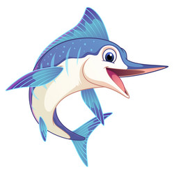 Marlin fish cartoon animal Royalty Free Vector Image