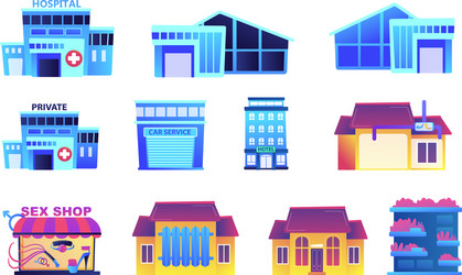 Cartoon flower shop building green natural Vector Image