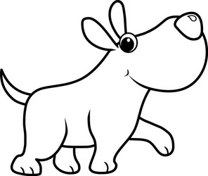 Dog cartoon line drawing coloring page Royalty Free Vector