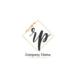 R p rp initial handwriting and signature logo Vector Image