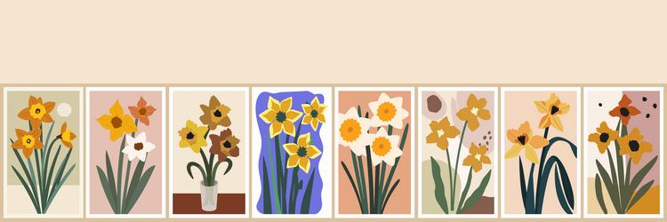 Daffodil march birth month flower wall art poster Vector Image