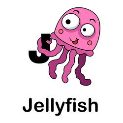 Isolated animal alphabet letter j-jellyfish Vector Image