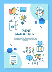 Event management poster template layout corporate Vector Image