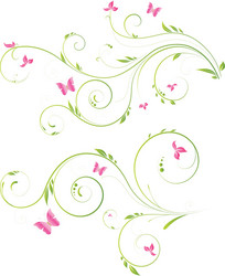 Spring floral decorative swirls Royalty Free Vector Image
