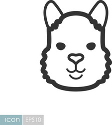 Lama glyph icon animal head symbol Royalty Free Vector Image