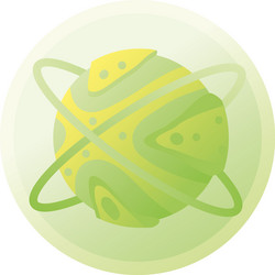 Yellow solar system planet on white background Vector Image