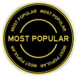 Black and gold color sticker in word Royalty Free Vector