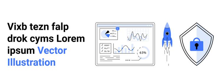 Rocket launching with data dashboard and eye Vector Image