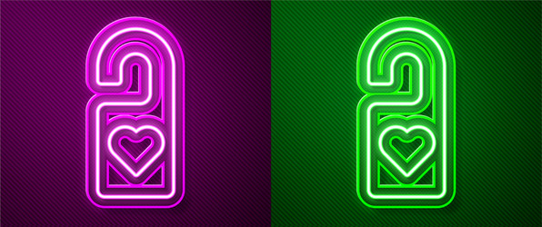 Glowing neon line please do not disturb with heart