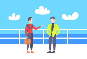 Cartoon of Two Men Conversation Vector Images (over 280)