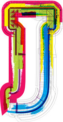 Art sketched fonts uppercase symbols letter j Vector Image