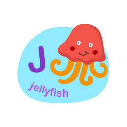 Alphabet letter j-jellyfish exercise with cartoon Vector Image