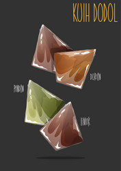 Kuih talam malaysia sweet dessert Royalty Free Vector Image