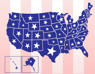 Blue colored united states america map Royalty Free Vector