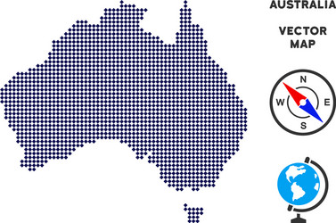 Blue dot australia map Royalty Free Vector Image