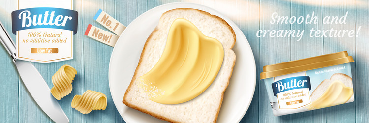 Creamy butter banner ads Royalty Free Vector Image