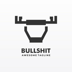 Logo bull line art style Royalty Free Vector Image