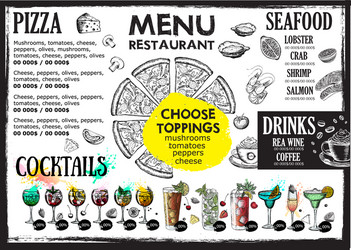 Menu restaurant brochure food flyer template des Vector Image