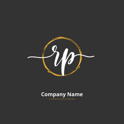 R p rp initial handwriting and signature logo Vector Image