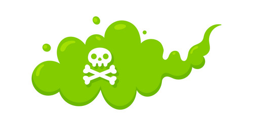 Fart cloud smell smoke bad gas cartoon green Vector Image