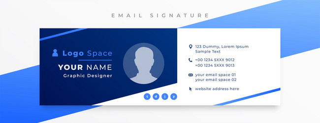 Stylish email signature card template Royalty Free Vector