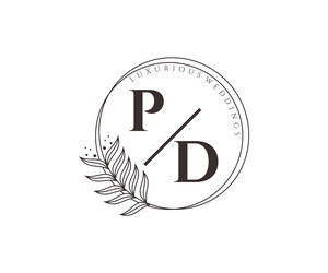 Pd initials letter wedding monogram logos Vector Image