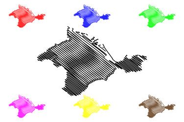 Republic of crimea map Royalty Free Vector Image