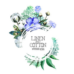 Watercolor linen and cotton Royalty Free Vector Image