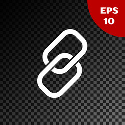 White chain link icon isolated on transparent Vector Image