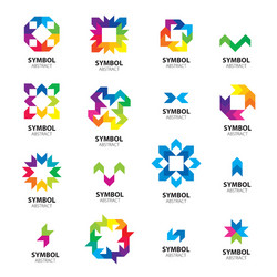 Collection of logos abstract modules Royalty Free Vector