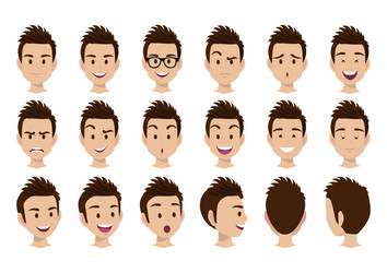 University student cartoon character head set Vector Image