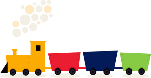 Colorful cartoon train isolated on white Vector Image