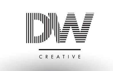 Dw modern letter logo design with swoosh Vector Image