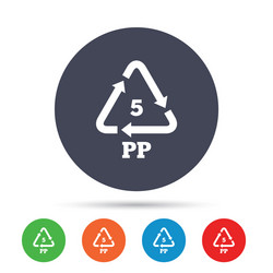 Pp 5 icon polypropylene thermoplastic polymer Vector Image