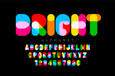 Lgbtq rainbow flag colors pride font alphabet Vector Image