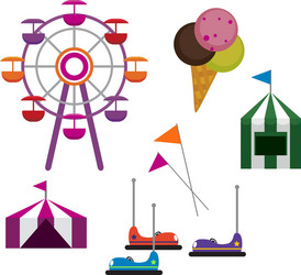 Fun fair theme park on isolated background Vector Image