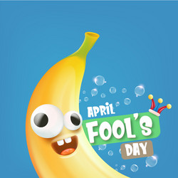 April fools day funky square banner with silly Vector Image