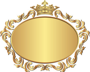 Gold oval frame Royalty Free Vector Image - VectorStock