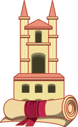 Graduation certificate with structure academy Vector Image