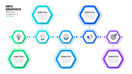 Infographic template 5 circles in a row with icons