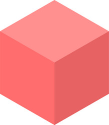 Red cube icon isometric style Royalty Free Vector Image