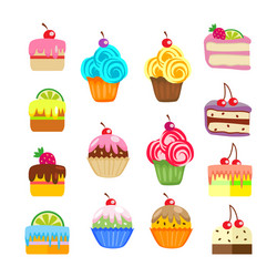 Cakes and desserts Royalty Free Vector Image - VectorStock