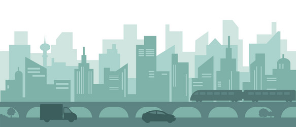 Horizontal Banner with Megapolis Vector Images (over 100)