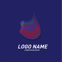 Curvy and stripes simple logo design Royalty Free Vector