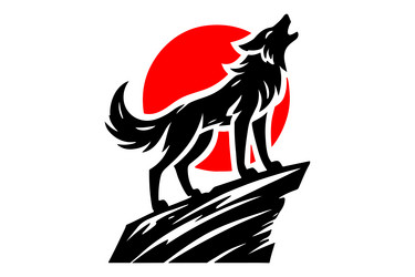 Lone wolf silhouette Royalty Free Vector Image